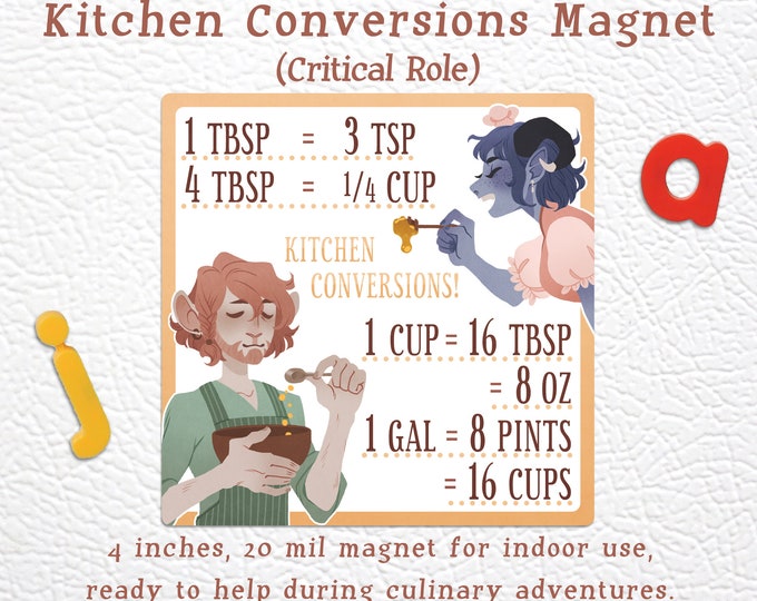 Critical Role Kitchen Conversions Magnet - Etsy