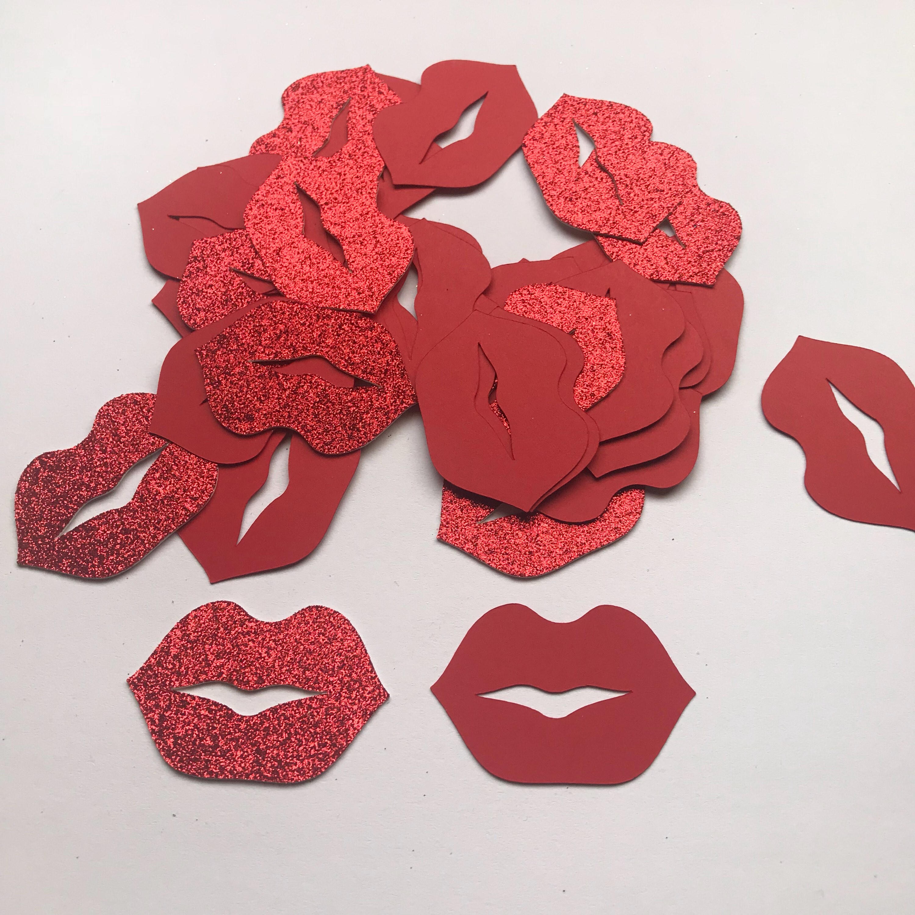 Lips Paper Confetti Red Lips Cutout Red Lips Table - Etsy Australia