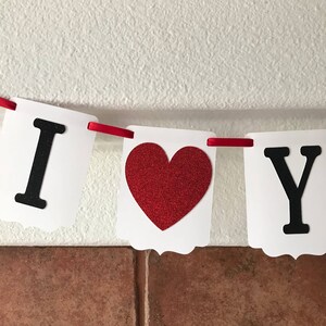 I Love You Banner Valentine's Banner Happy Heart's Day Valentine's Day ...