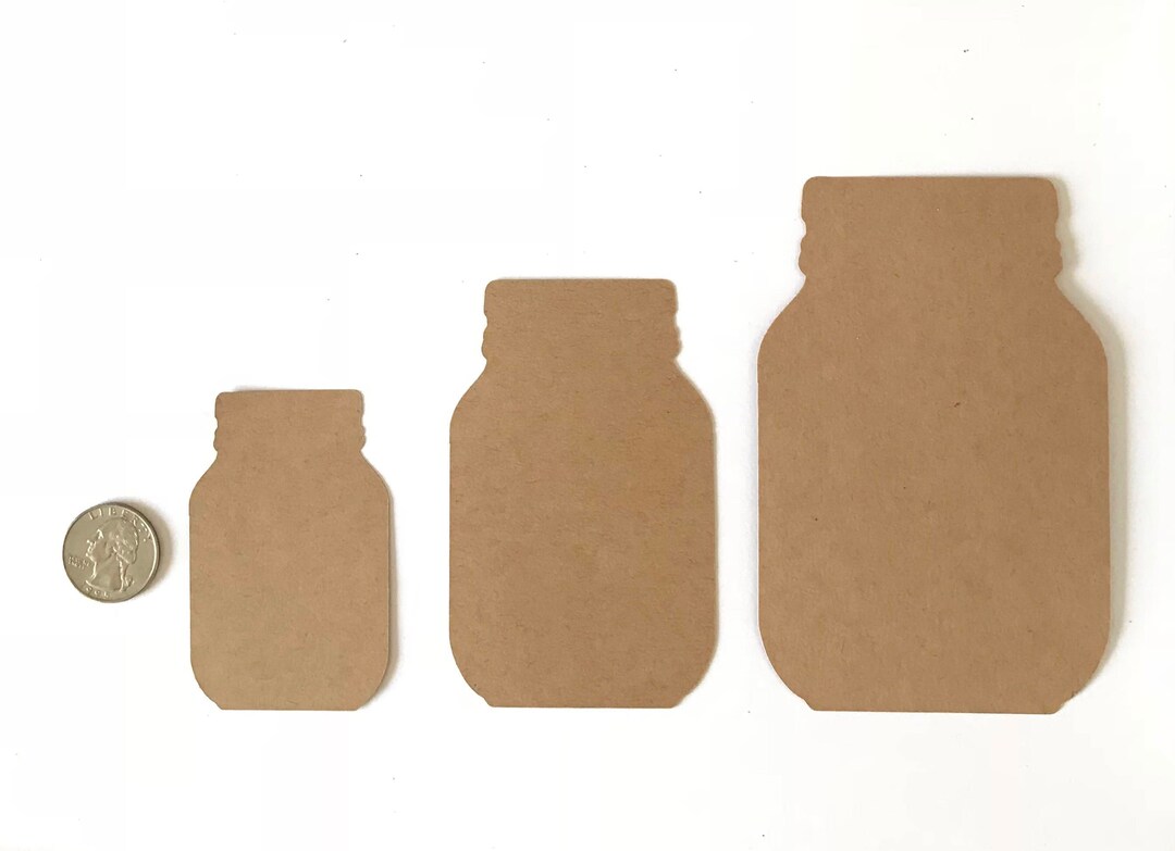 Mason Jar Paper Confetti- Mason Jar Cut Out- Kraft Mason Jar Cut Out ...