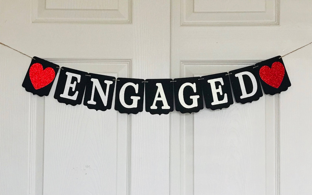 Engaged Photo Prop Banner- Just Married Photo Prop Banner- Photo Prop ...