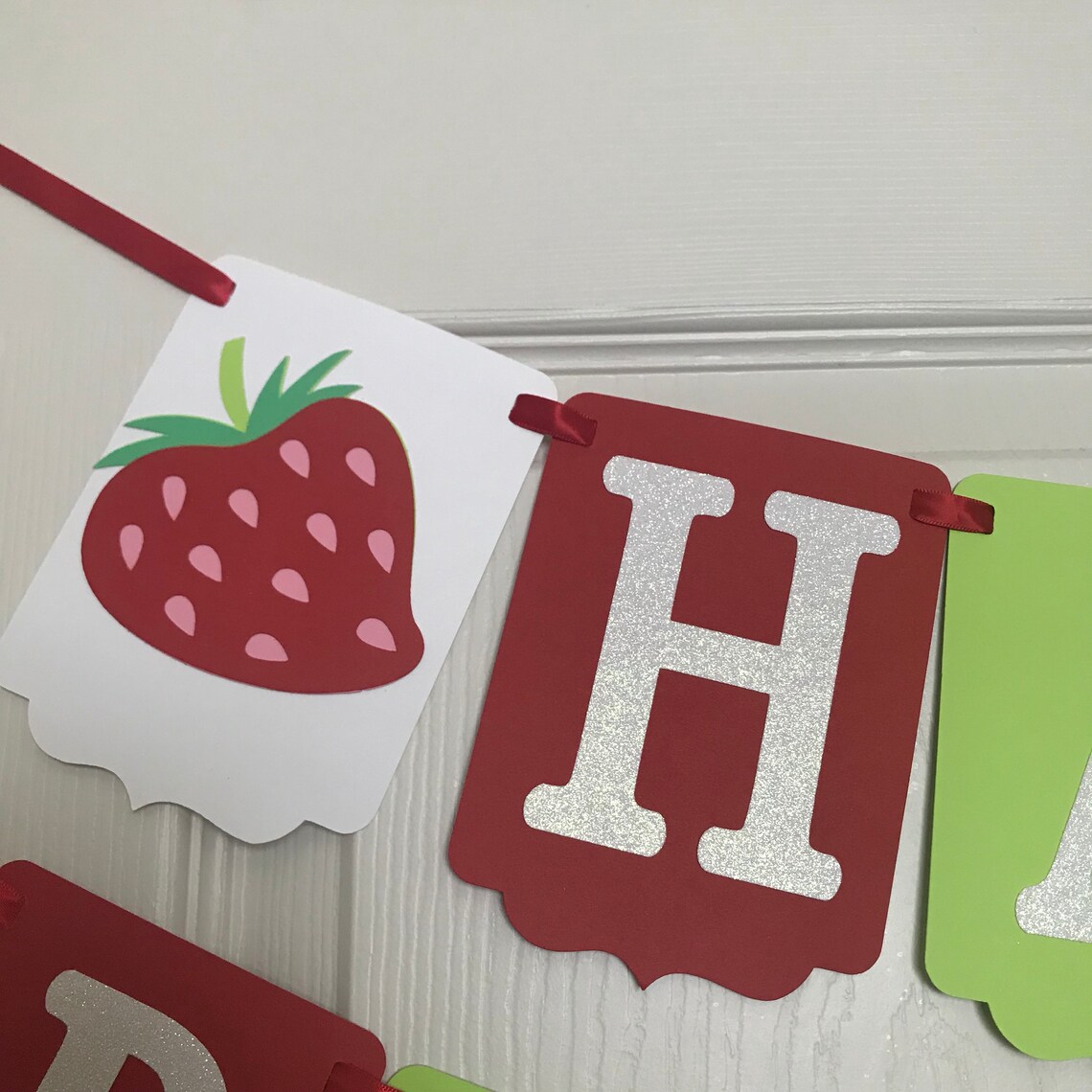 Strawberry Theme Birthday Banner Strawberry Theme Party - Etsy