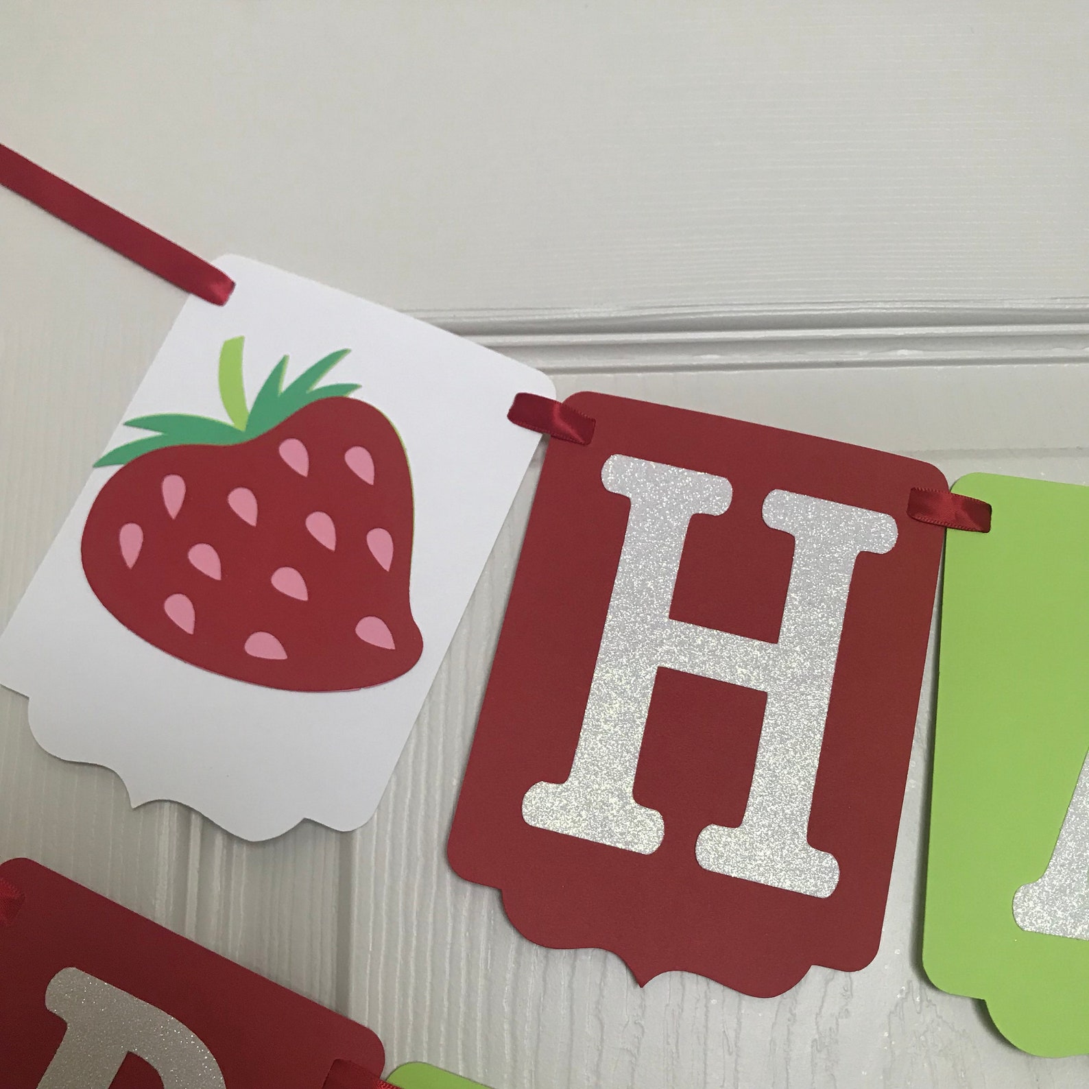Strawberry Theme Birthday Banner Strawberry Theme Party - Etsy