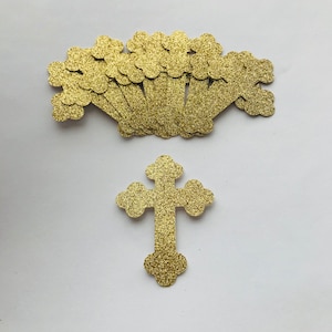 Cross Paper Cutouts- Cross Die Cut Shapes- Communion Paper Confetti ...