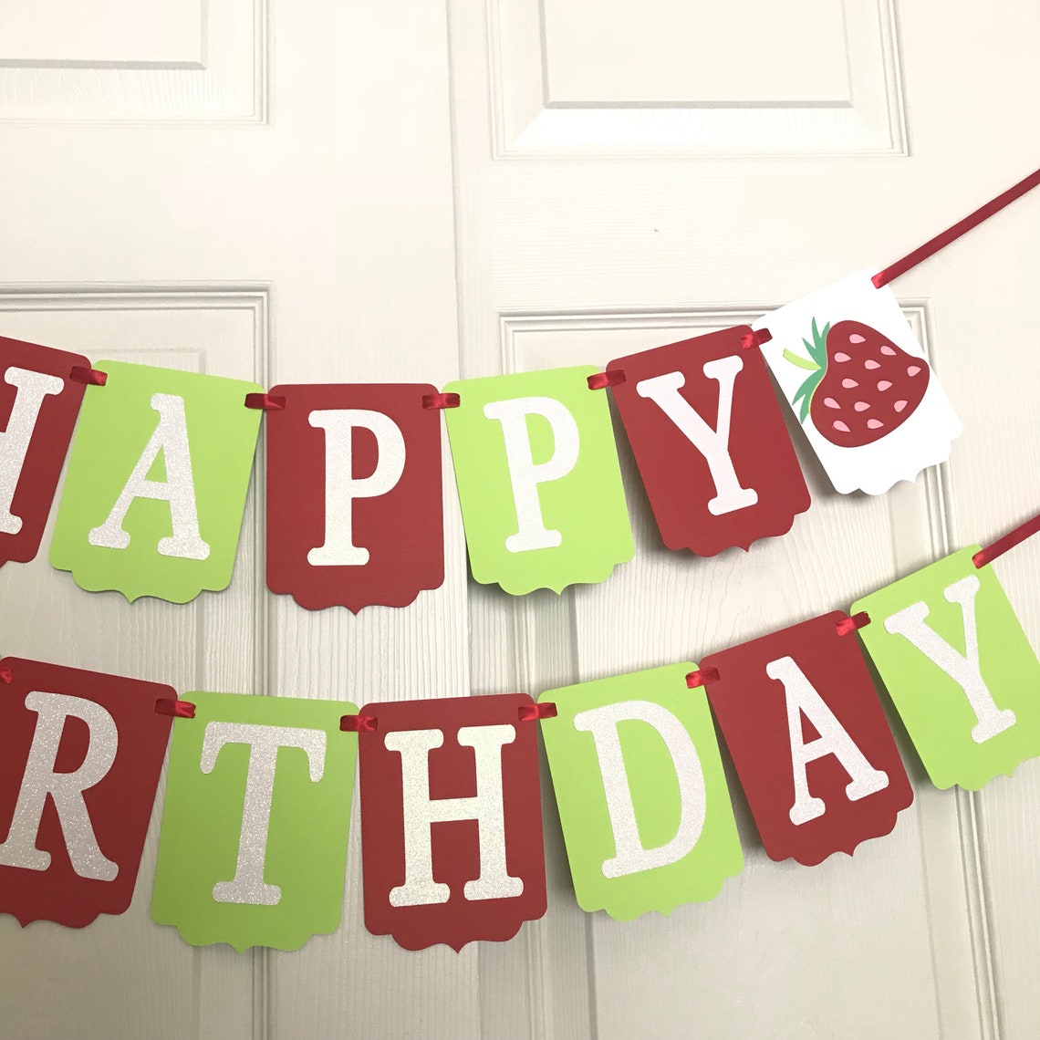 Strawberry Theme Birthday Banner Strawberry Theme Party - Etsy