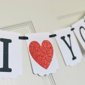 I Love You Banner Valentine's Banner Happy Heart's Day Valentine's Day ...