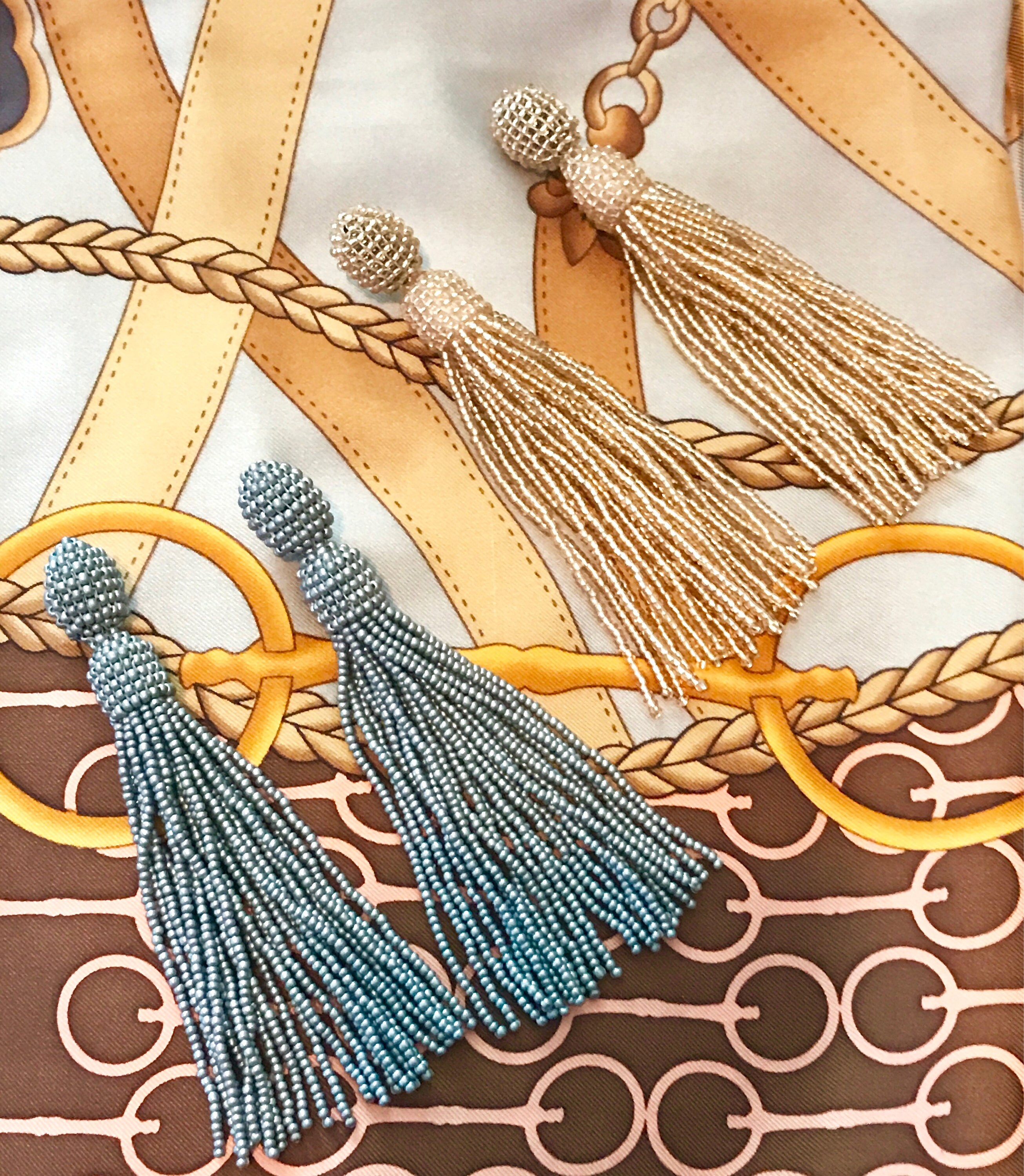 Long Seed Bead Tassel Earrings Etsy