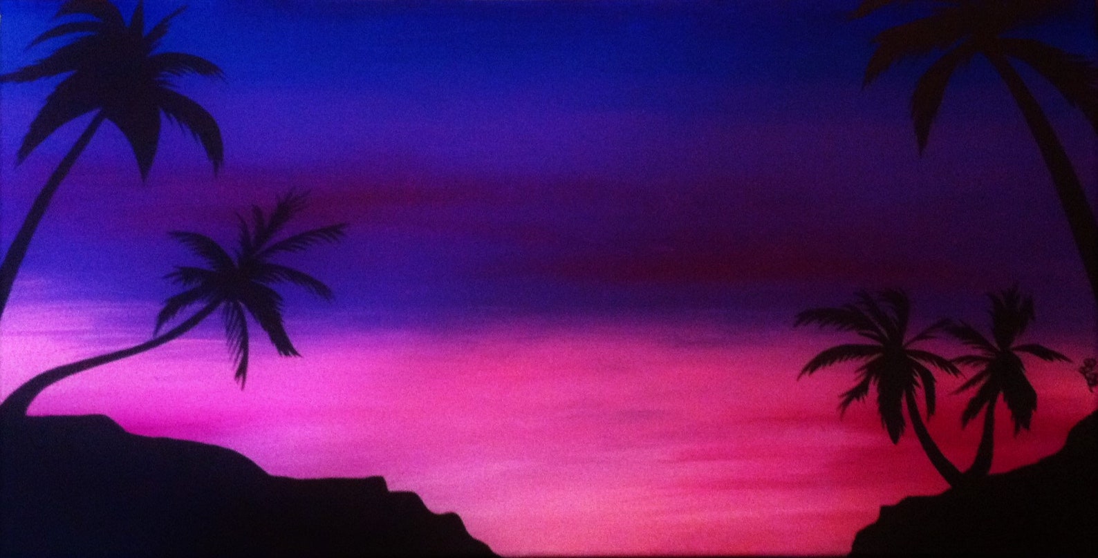 Tropical Sunset Acrylic Painting - Etsy