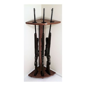 Corner Gun Rack 3-gun Oak Rifle / Shotgun Display - Etsy