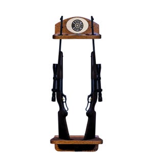 Police Gun Rack - Personalized Solid Oak Gun Rack for Rifles & Shotguns ...
