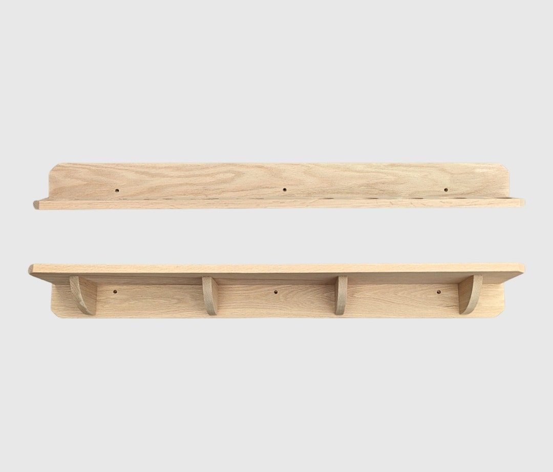 10-gun Solid Oak Unfinished Wall Mount Display Gun Rack for Rifles and ...