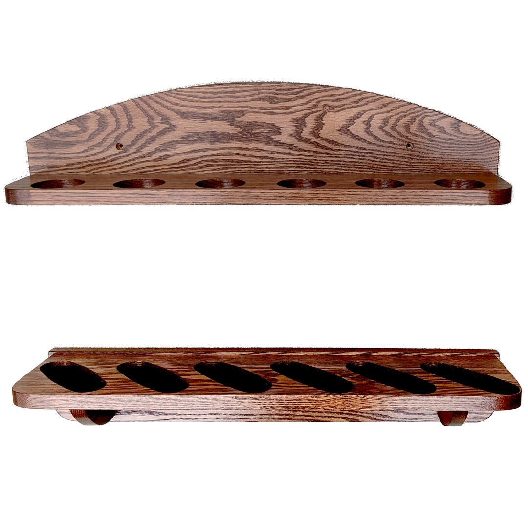 6-gun Same Direction Gun Rack Solid Oak Vertical Wall Display for ...