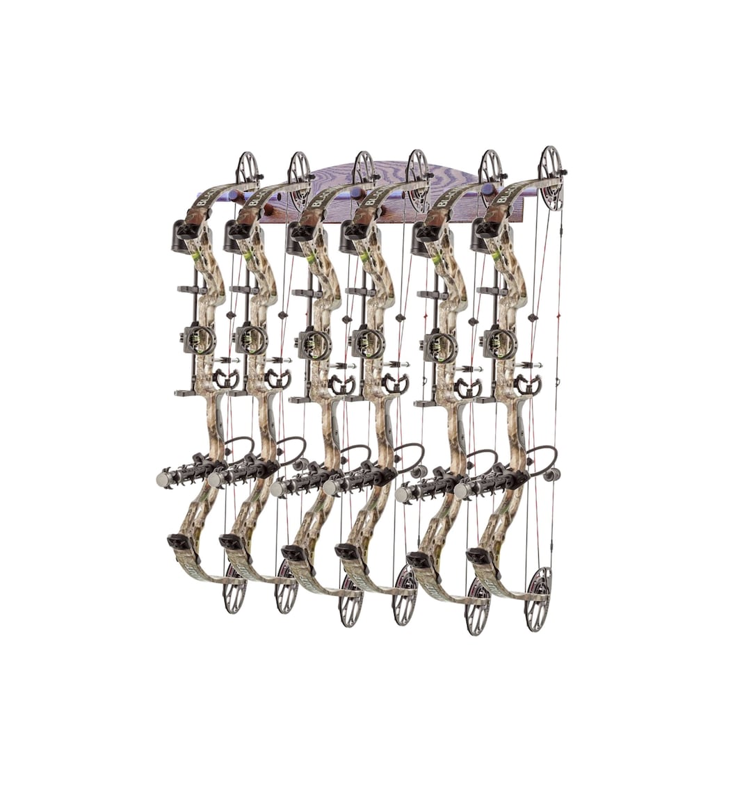 Compound Bow Recurve 6-place Solid Oak Wall Display Rack - Etsy