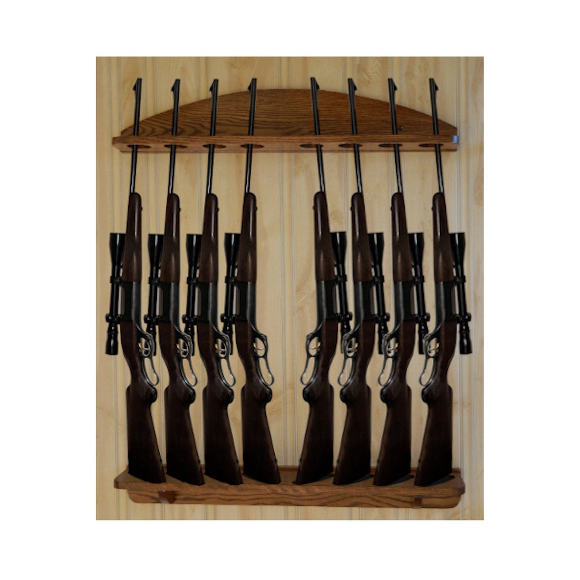Gun Rack 8-gun Solid Oak Wall Display for Rifles and Shotguns - Etsy Canada