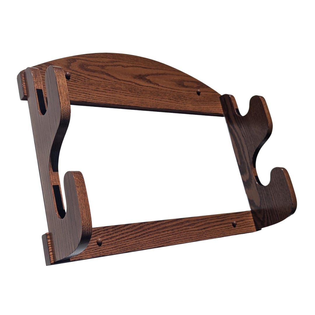 Wood Horizontal 2-gun Wall Rack Beautiful Solid Oak Shotgun and Rifle ...