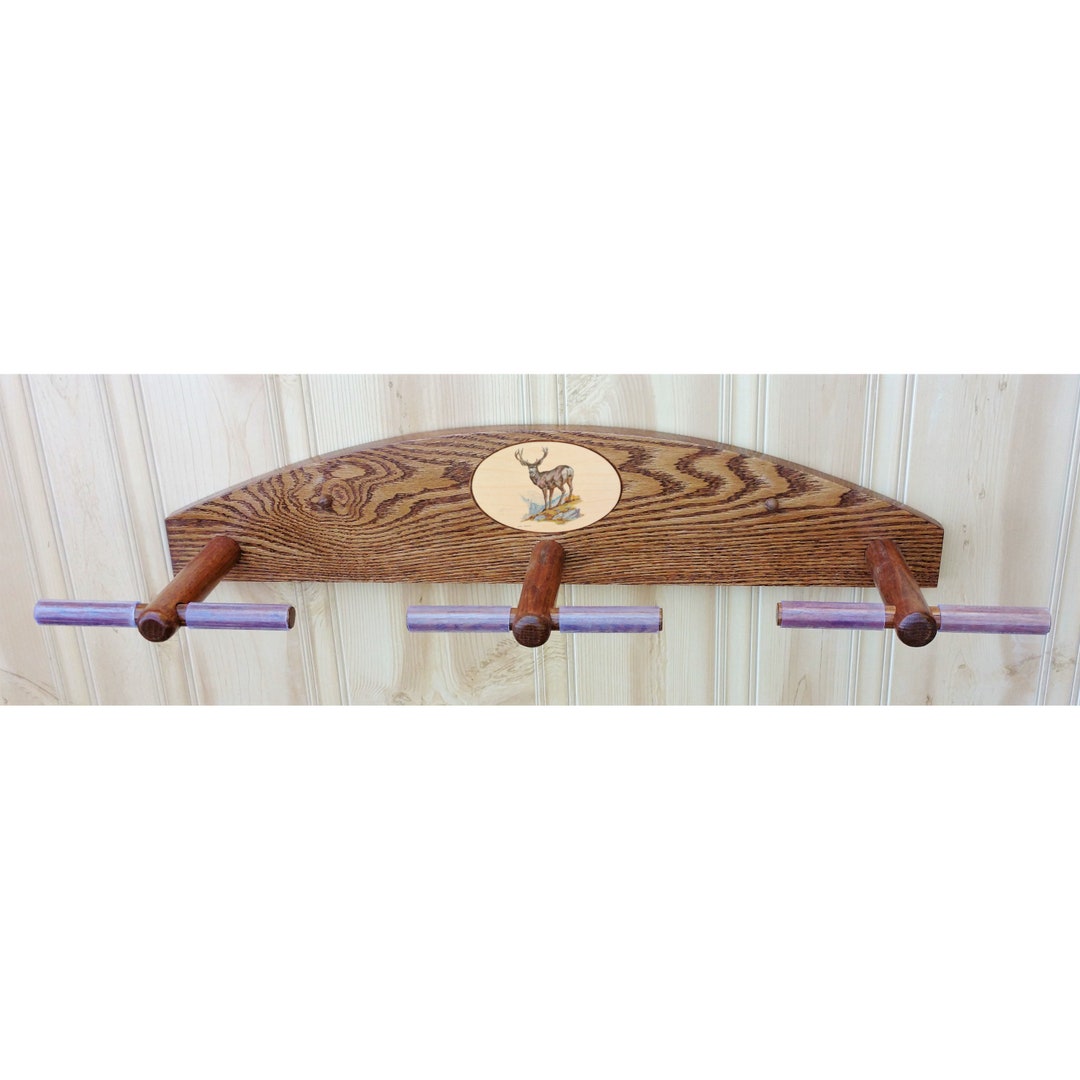 Personalized Compound Bow Recurve 6-place Solid Oak Wall Display Rack ...