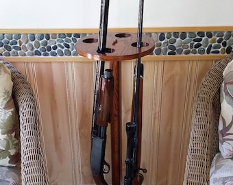 Corner Gun Rack 3-gun Oak Rifle / Shotgun Display | Etsy