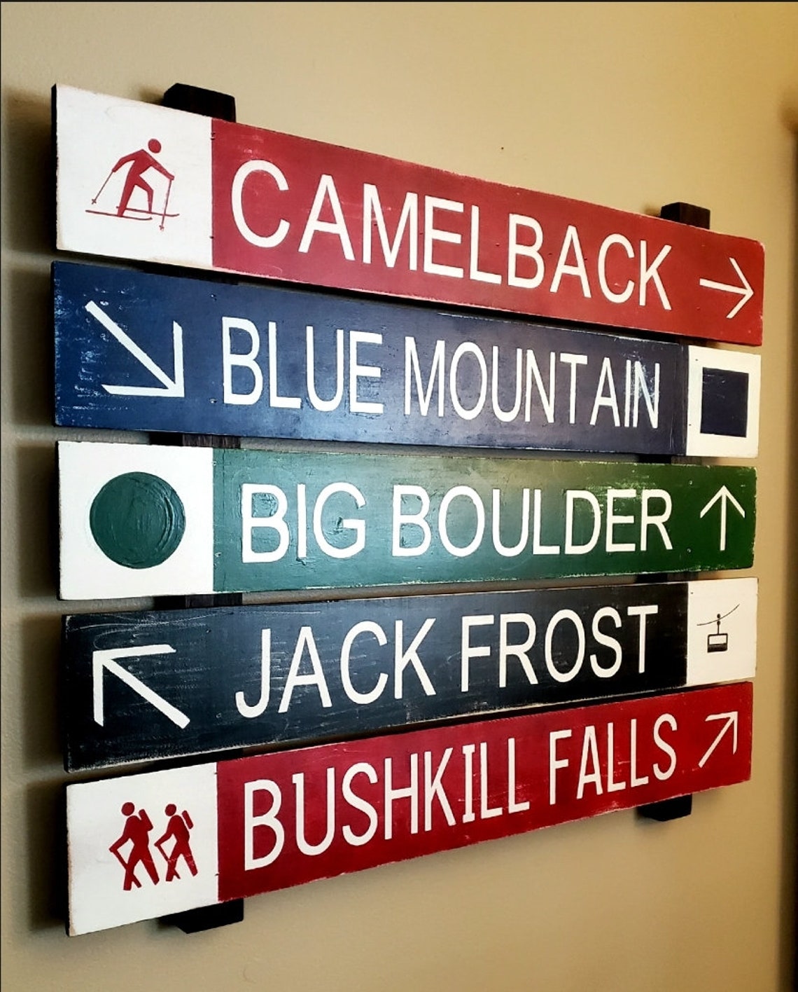 Custom Ski Trail Signs Rustic Cabin Decor Ski and Snowboard | Etsy