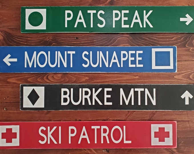 Custom Wooden Ski Trail Sign, Hand-painted, Personalized Trail Sign ...
