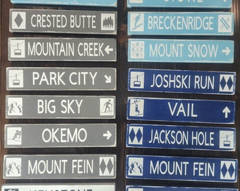 Custom Wooden Ski Trail Signs, Hand-painted, Rustic Cabin Decor, Ski ...