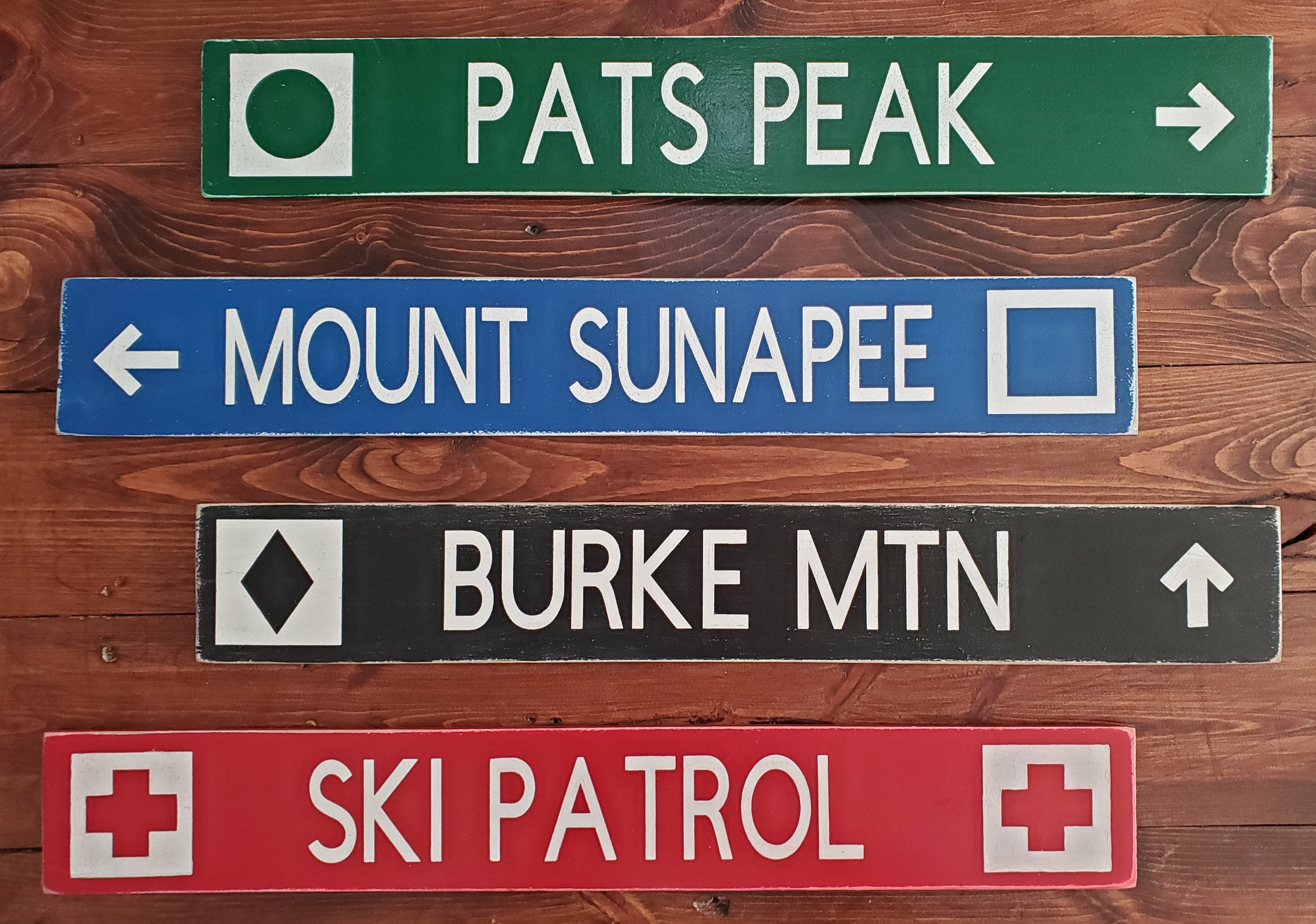 Custom Wooden Ski Trail Signs, Hand-painted, Rustic Cabin Decor, Ski ...