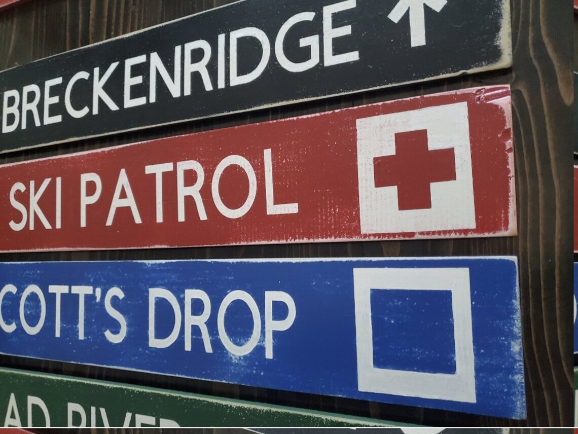 Custom Ski Trail Signs Rustic Cabin Decor Ski and Snowboard | Etsy