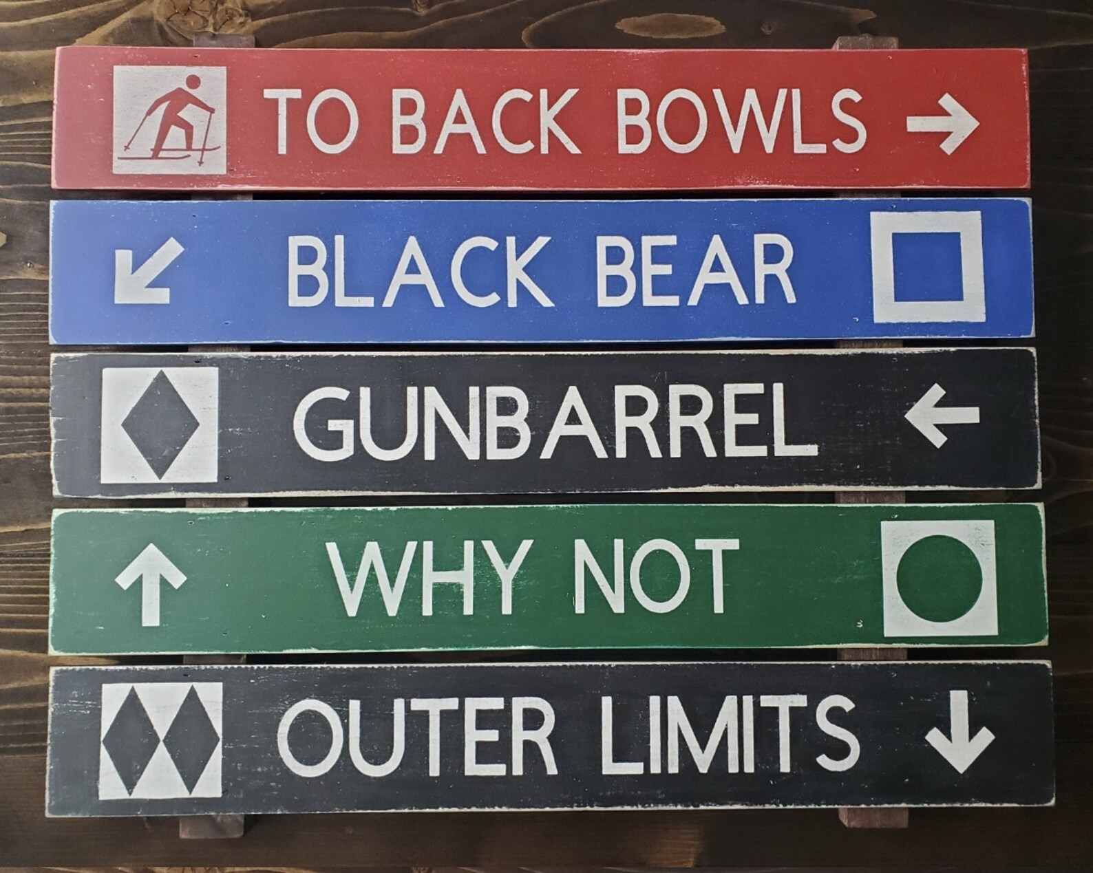 Custom Ski Trail Signs Rustic Cabin Decor Ski and Snowboard | Etsy UK