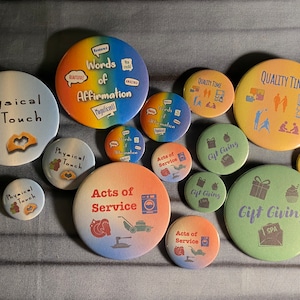 5 Love Languages Button Pins - Etsy