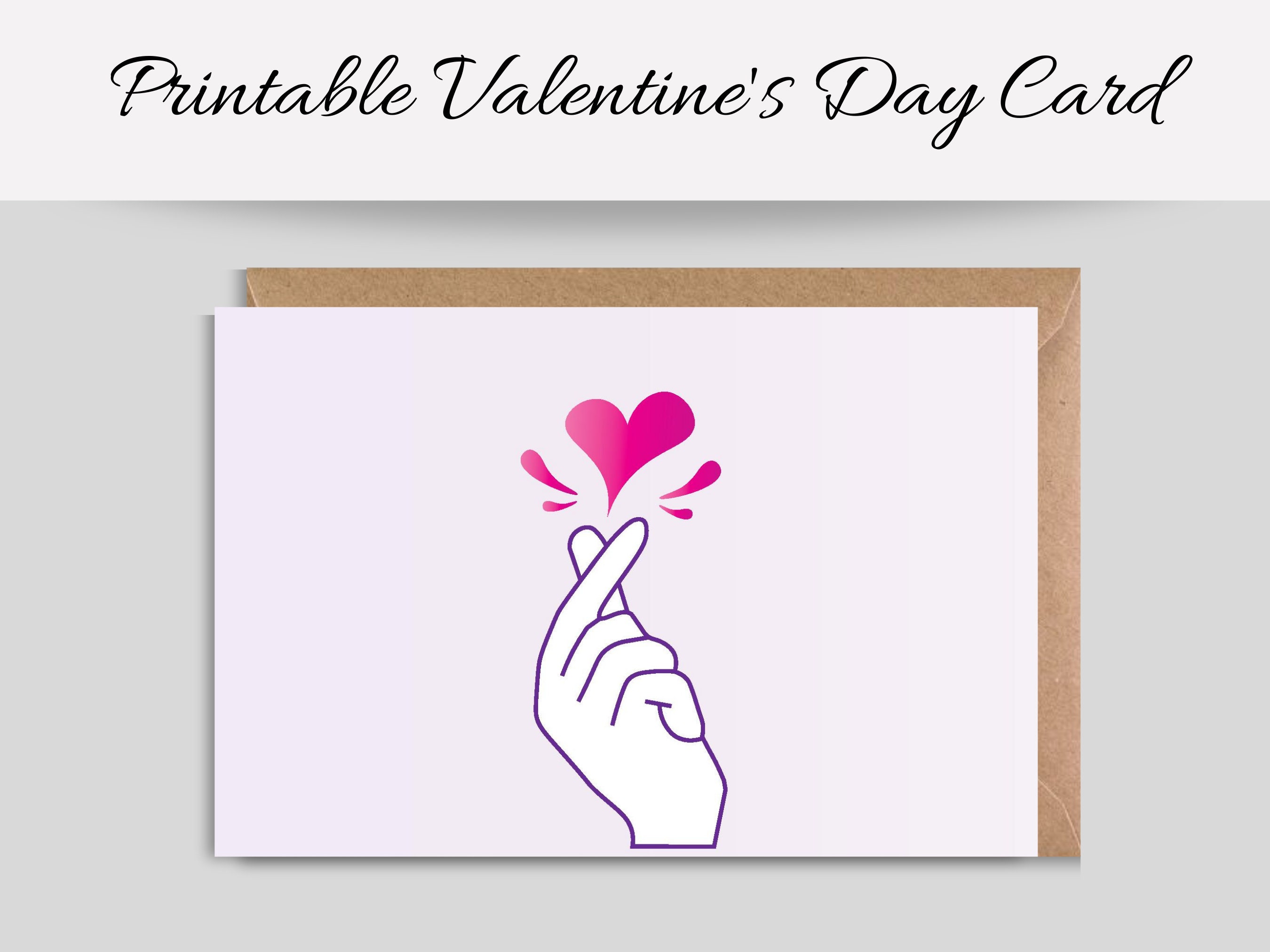 K-pop Finger Heart Card - Etsy