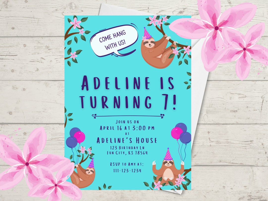 Invitaciones de cumpleaños perezoso - Etsy España