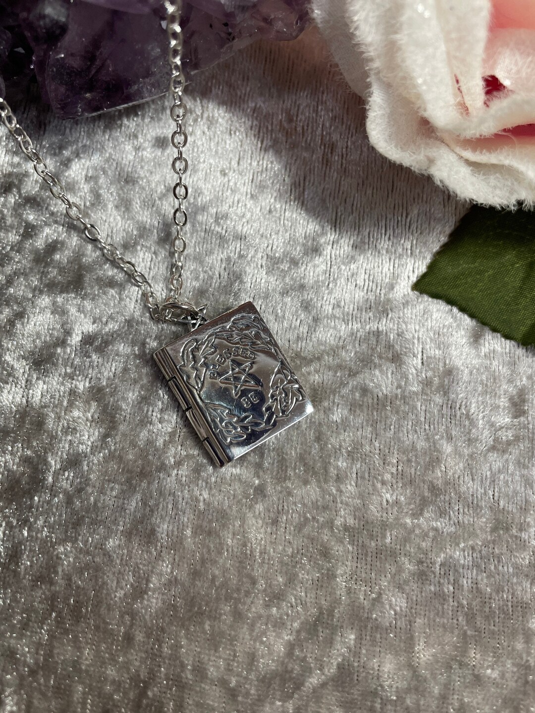 WICCAN BOOK of SHADOWS Blessed Be Locket Pendant 925 Sterling Silver - Etsy