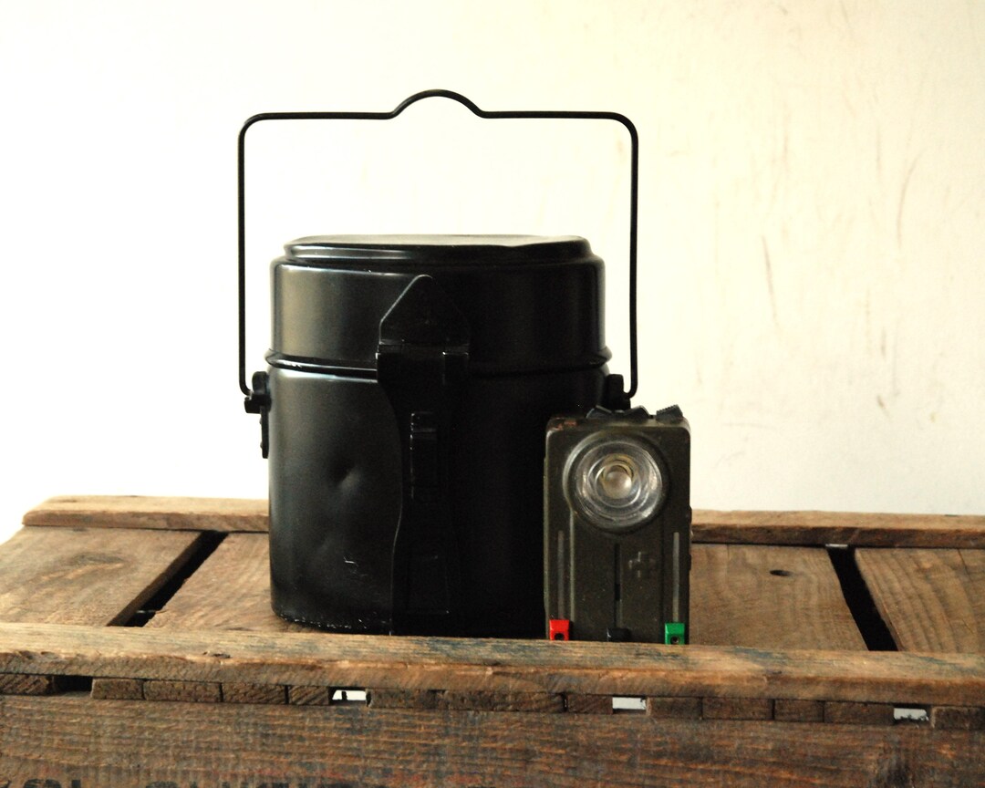 SWISS ARMY Mess Kit Food Canister With Flash Light From the 90s - Etsy