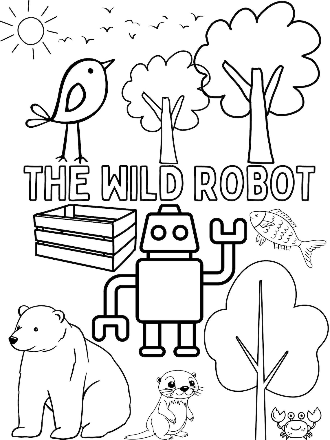 The Wild Robot Coloring Page - Etsy