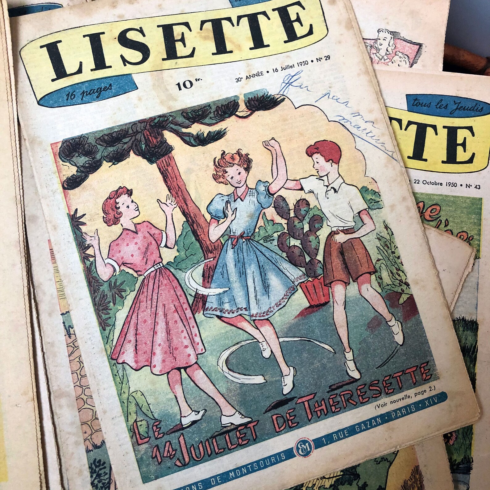 12 X 1950's French Comics Lisette Vintage Prints - Etsy