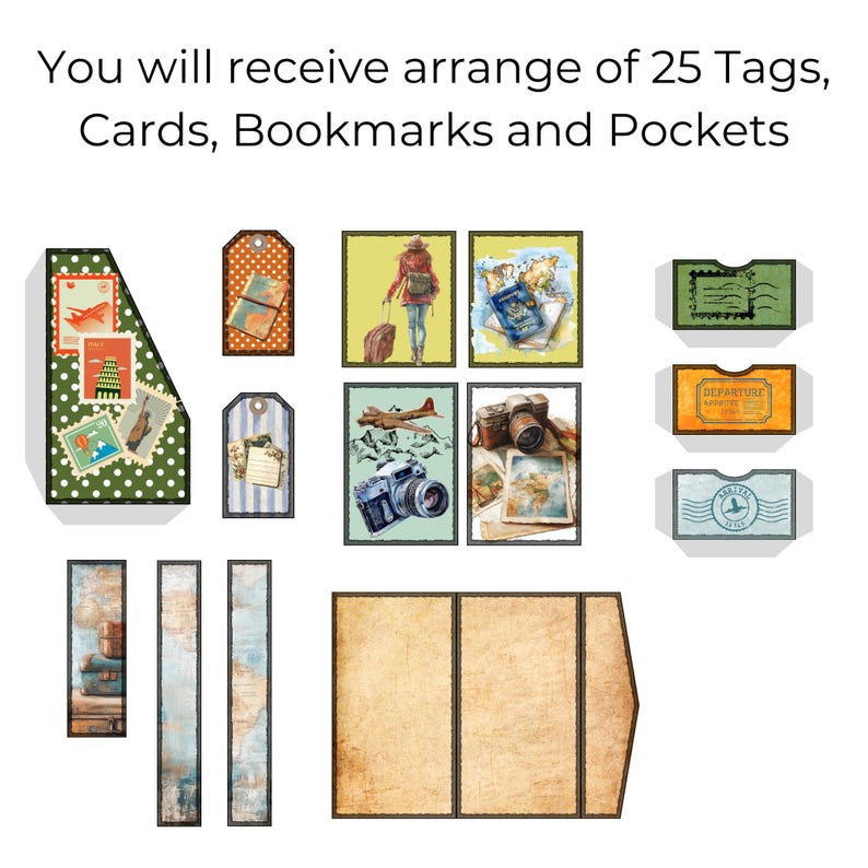 Travel Adventure Junk Journal Folio Kit, Vintage Suitcase, Scrap Book ...