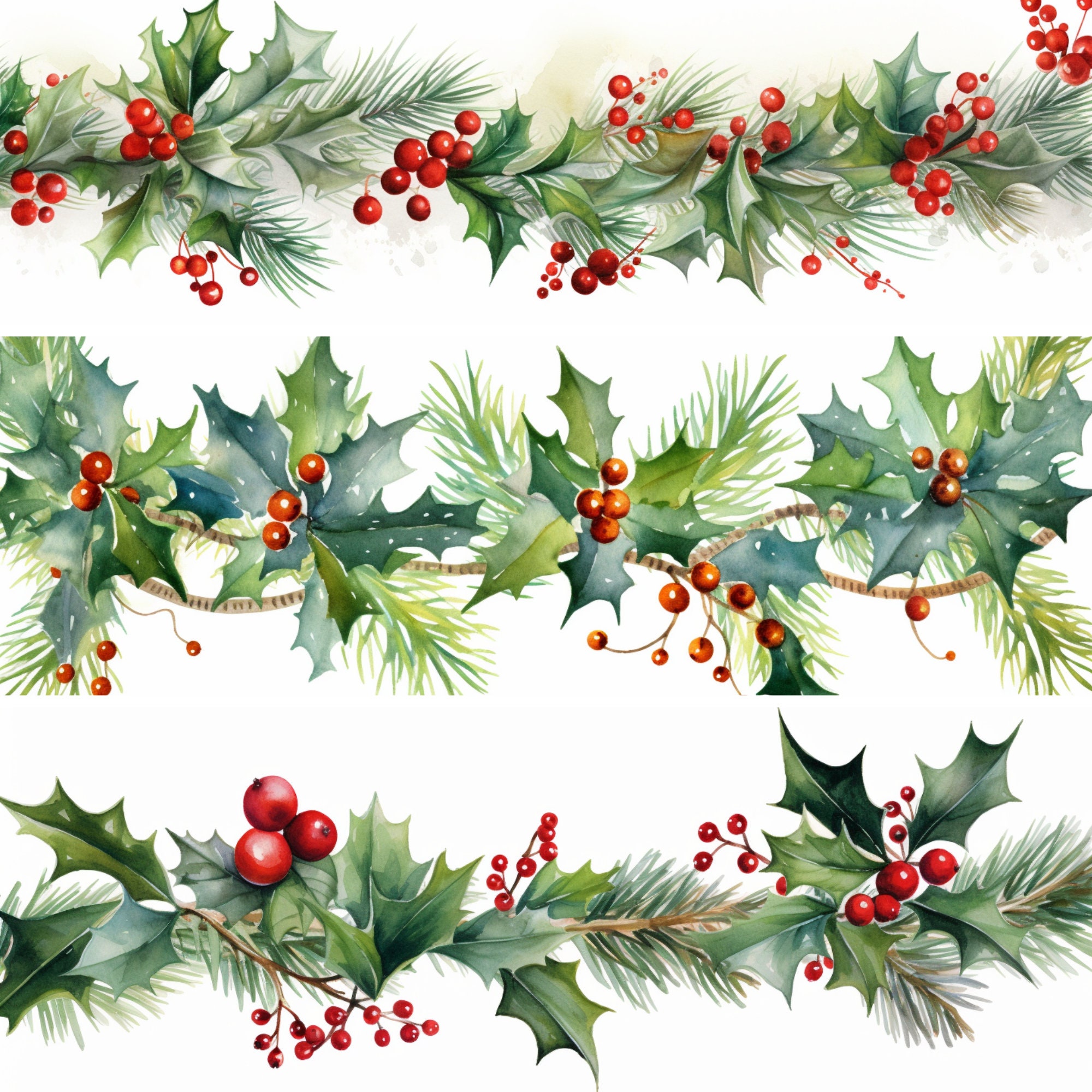 Christmas Border Clipart, Winter Floral Frame, PNG Image Transparent ...