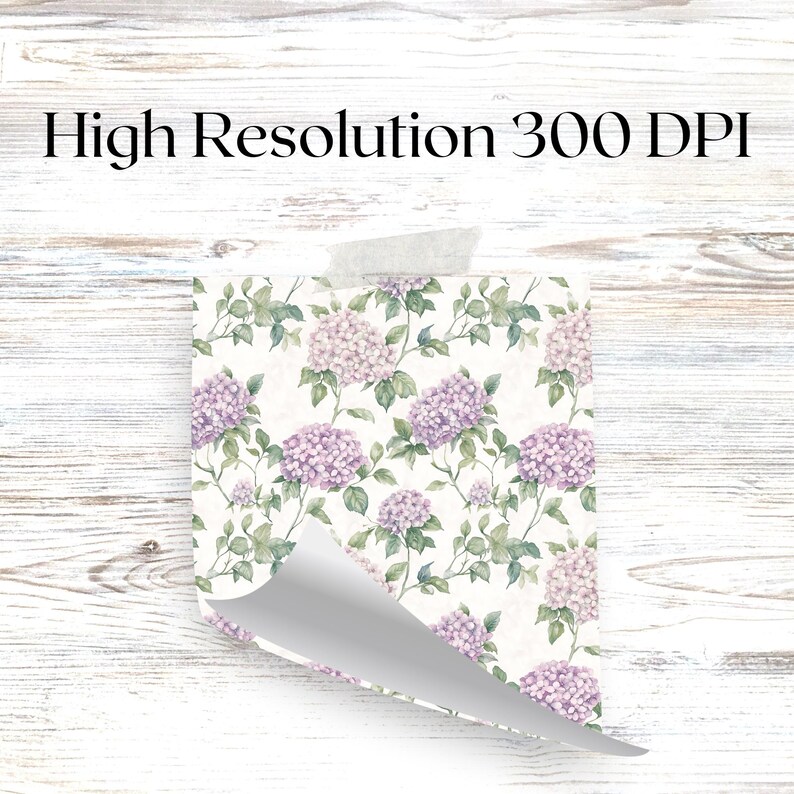 Printable Blue Hydrangea Pattern, Seamless Digital Paper, Wall Art ...