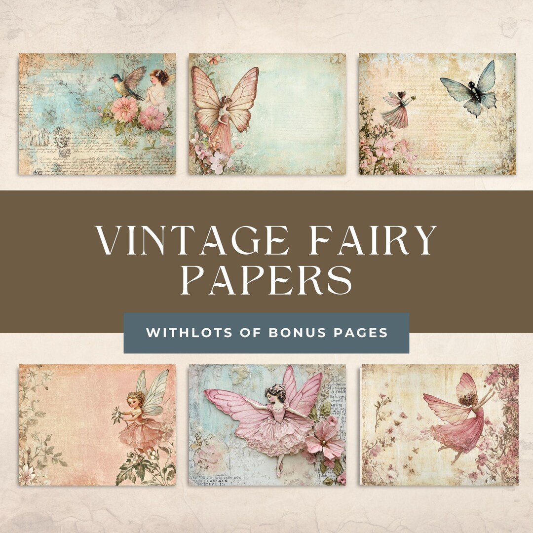 Fairy Junk Journal Pages, Fairytale Paper, Fairycore, Digital Papers ...