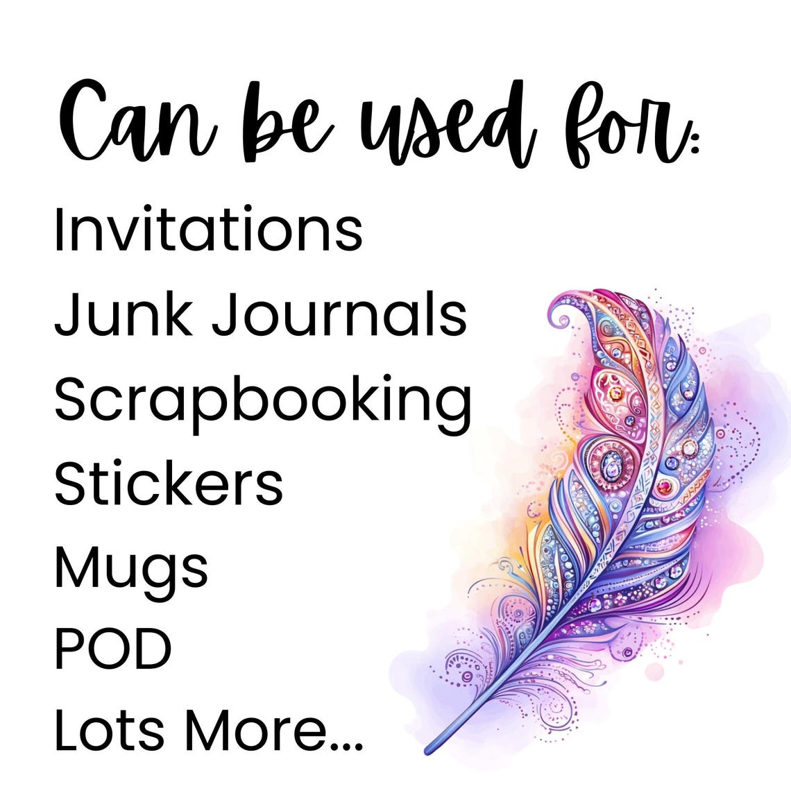 Whimsical Feathers Watercolor Clipart, Exotic Boho Feather Designs for ...