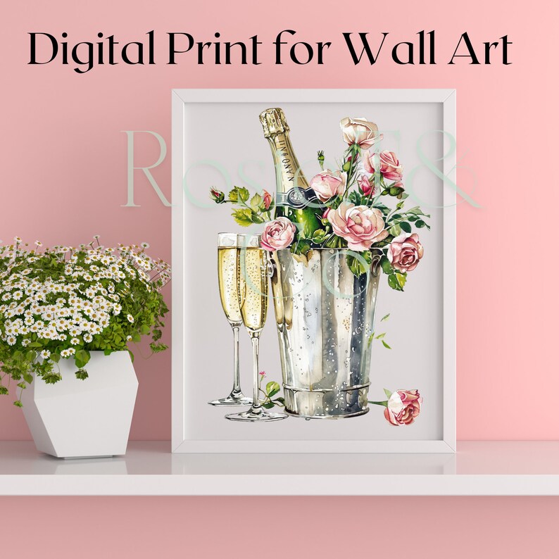 Watercolor Champagne Clipart Celebration Party Illustration Champagne ...