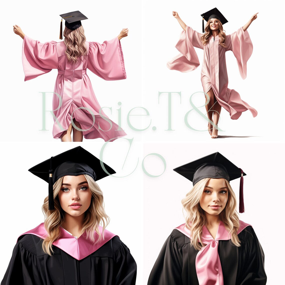 Clipart Graduation PNG Illustration Digital Planner Download Pink ...
