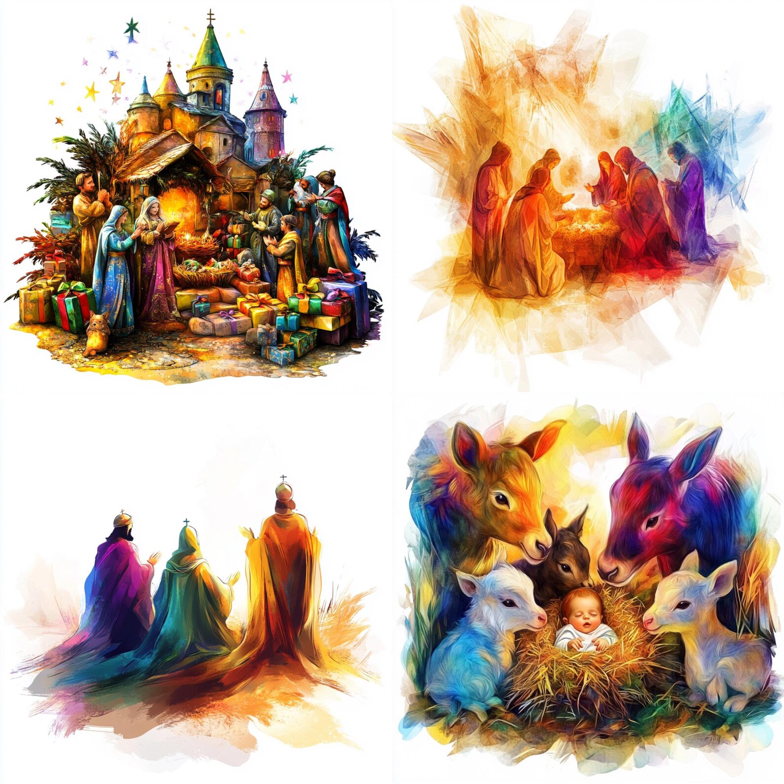 Nativity Scene Clipart, Nativity Set PNG, Christmas Story Image, Holy ...