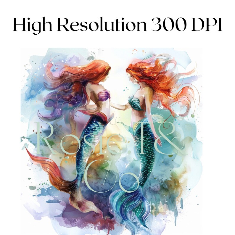 Mermaid Clipart, Mermaids PNG, Watercolor Mermaid Image, Mermaid Tail ...