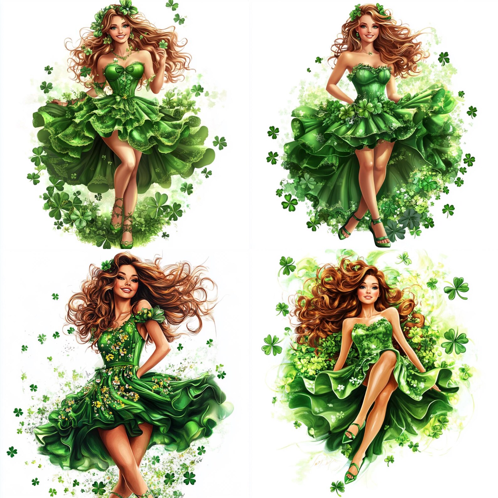 Clipart, St Patrick Girls PNG Files - Delightful Digital Art for St ...