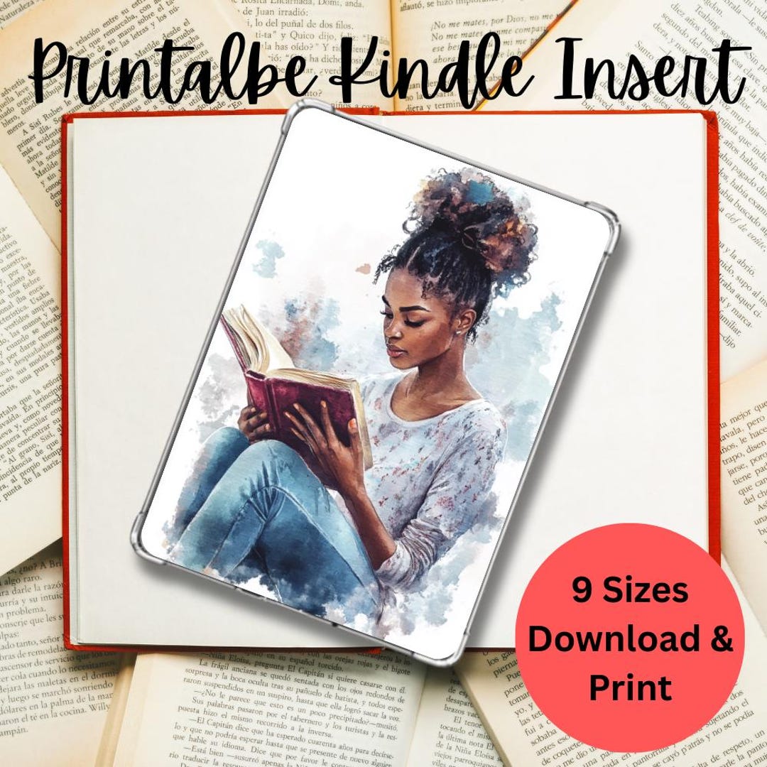 Kindle Inserts Printable for Black Girl, Fun Ebook Accessories, Unique ...