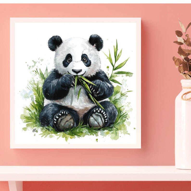 Panda Bear Clipart, Cute Watercolor Baby Panda, Digital PNG ...