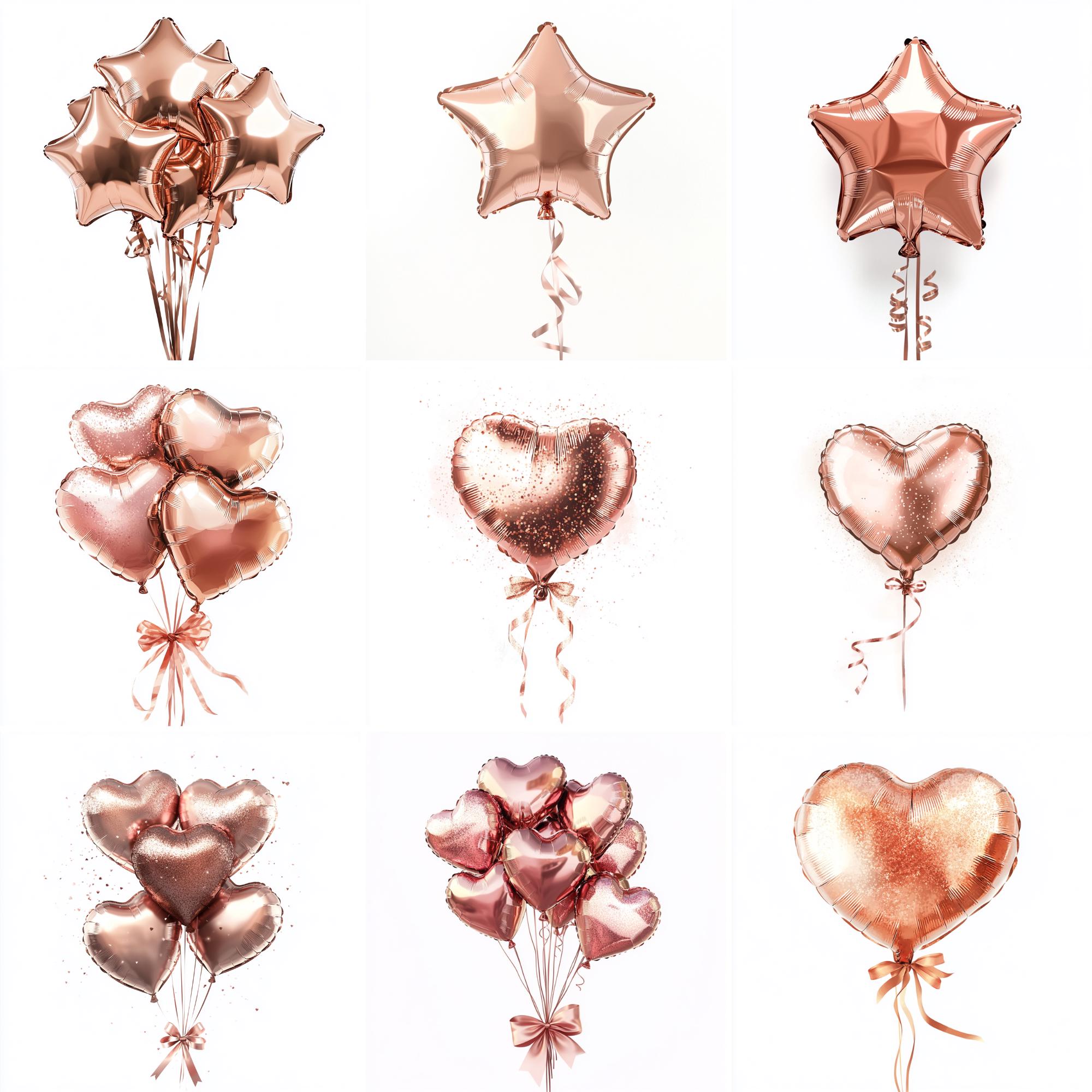 Rose Gold Glitter Balloon Clipart, Instant Download, Birthday Party ...