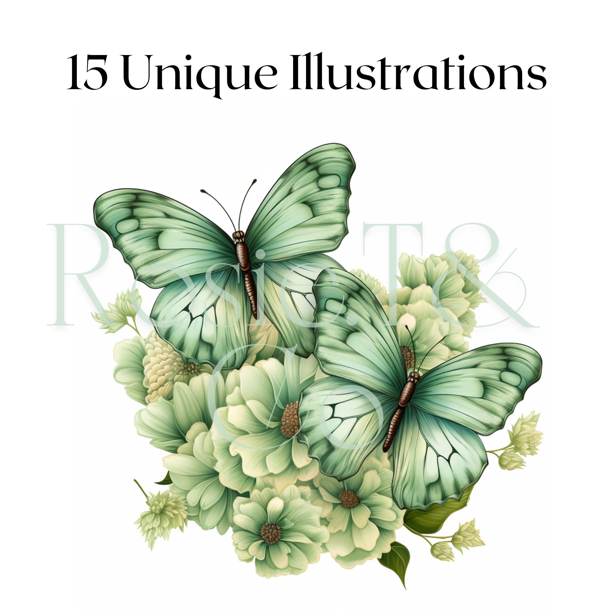 Mint Green Butterflies Clipart, Transparent PNG Illustration ...