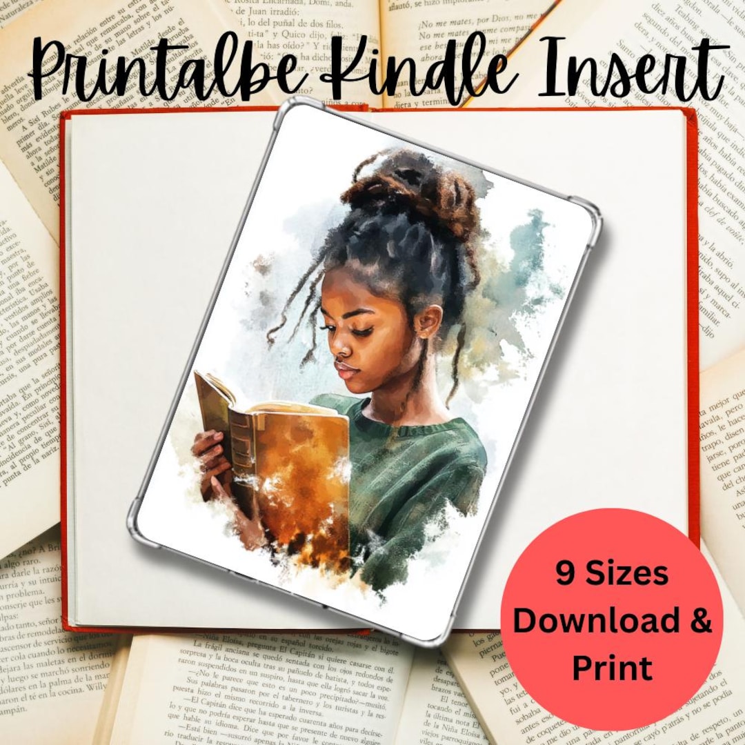 Kindle Inserts Printable for Black Girl, Stylish Ebook Accessories ...