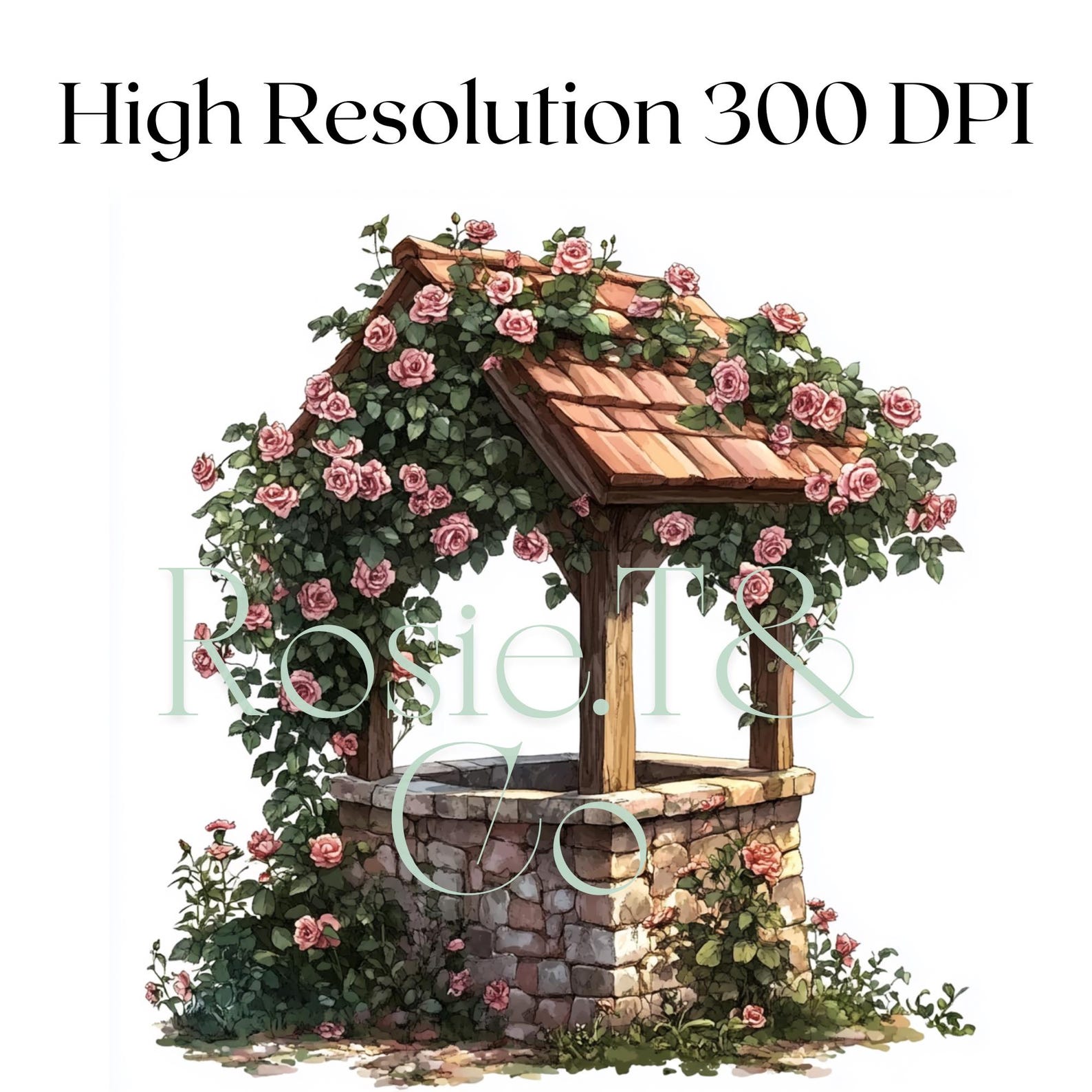 Small Garden Well Clipart, Well Clipart, Cottagecore Clip Art, Wishing ...